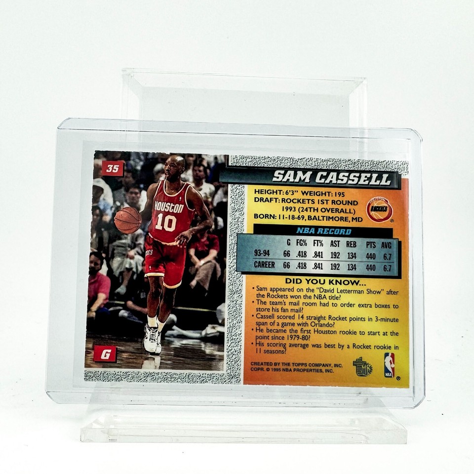 Sam Cassell - 1995 Topps Embossed - Houston Rockets | eBay
