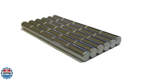MapMagnets - 30 Silver Metal Cylinder Magnets (30 Magnetic Pins 10mm X ...