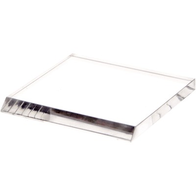 Plymor Clear Acrylic Square Base (Angled-Front, 4" W x 4" D x 0.375" H ...