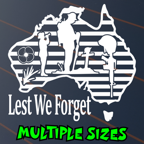 Lest We Forget Sticker Car Decal Anzac Day Remembrance Australian Army ...