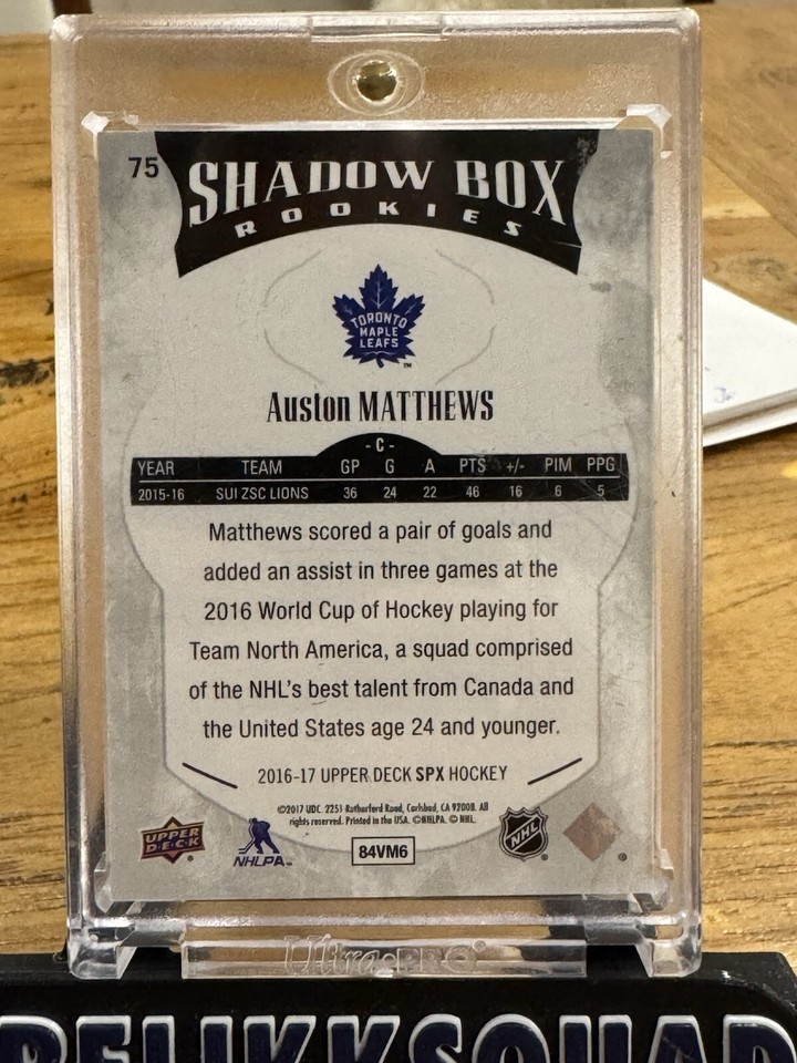 AUSTON MATTHEWS RC #75 2016 Upper Deck SPx Hockey Shadow Box /249 | eBay