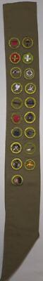 1936-1946 Type C Tan Narrow Crimp Merit Badge Sash QT 20 Boy Scouts of ...