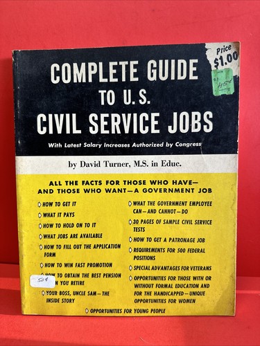 Vintage 1963 Complete Guide To US Civil Service Jobs. By David Turner ...