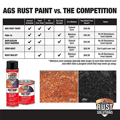 RUST SOLUTIONS Rust Spray Paint, 14 Ounces, Matte Black Finish | eBay