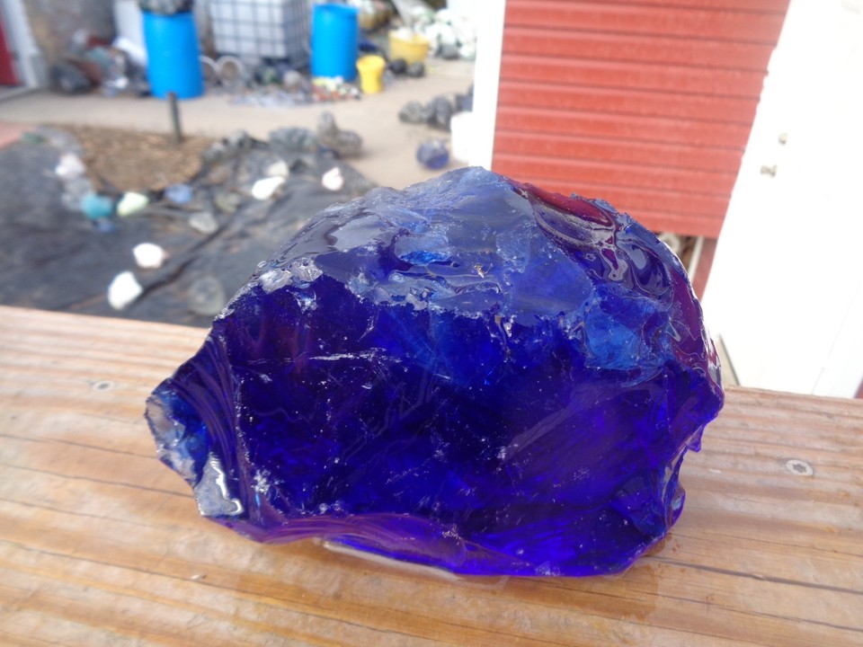 Glass Rock Slag Pretty Clear Cobalt 3.2 lbs Rocks 15B Landscaping ...