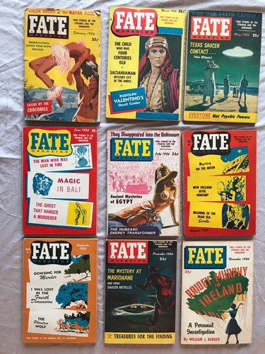 Vtg Lot Fate Magazine 1956 9 Issues Months pulp occult paranormal ufos ...