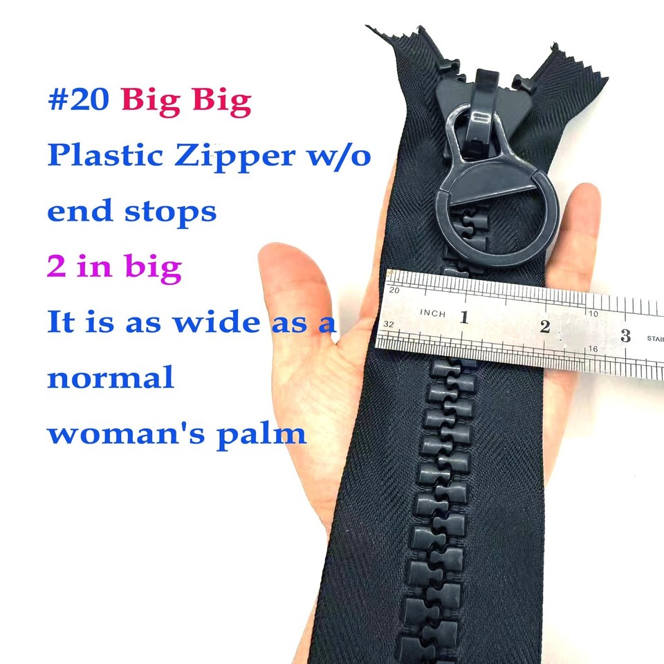 Super Large Big Plastic Zipper Size 20# Heavy Duty Zippers 10 in Long ...