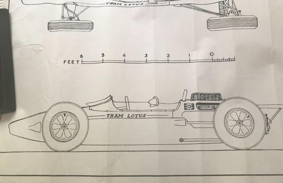 1963 Lotus Climax 25 F1 car (Jim Clark) A1 plan drawing -new old stock ...