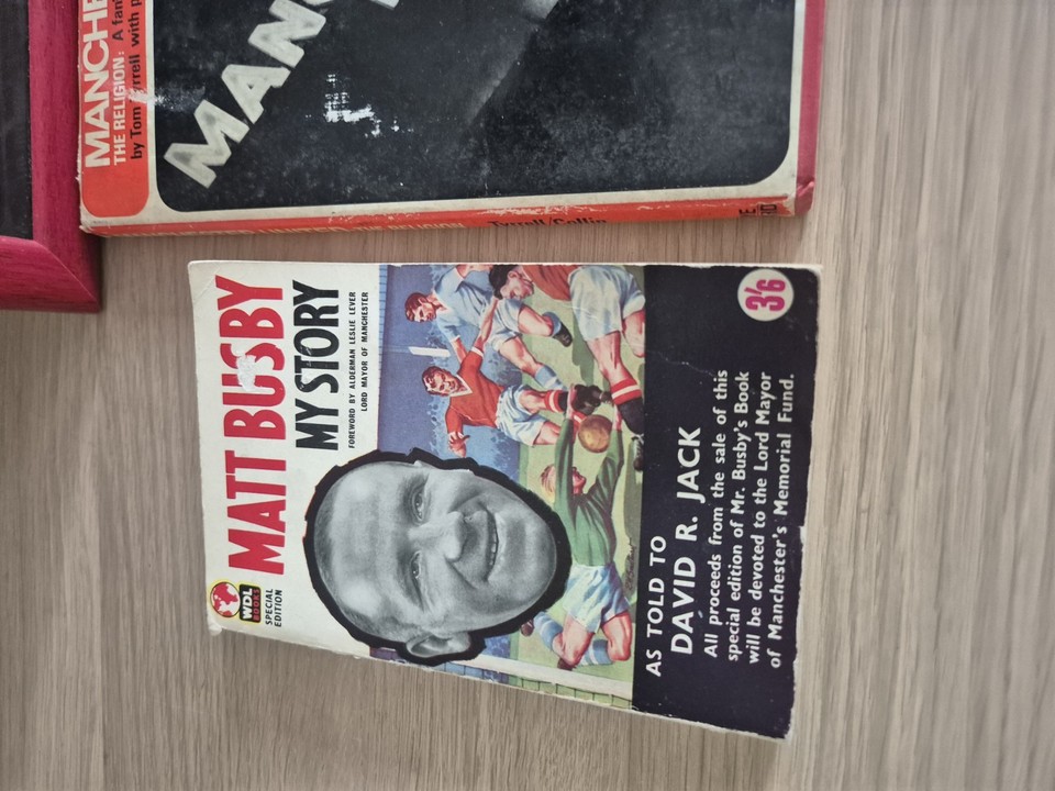 MANCHESTER UNITED BUSBY BABES MEMORABILIA + 1963 RAMED FA CUP FINAL ...