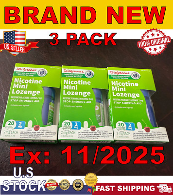 Walgreens Nicotine Mini Lozenge Stop Smoking Aid 2mg Cherry 20 Ct 11/25 ...