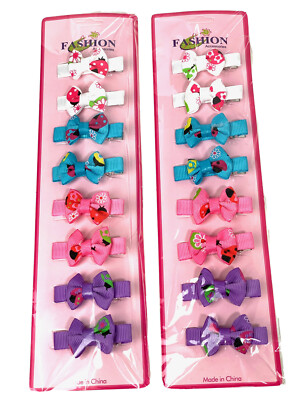 Mini Hair Bow Alligator Clips, Comes with 2 packets with 8 clips, RZ20 ...