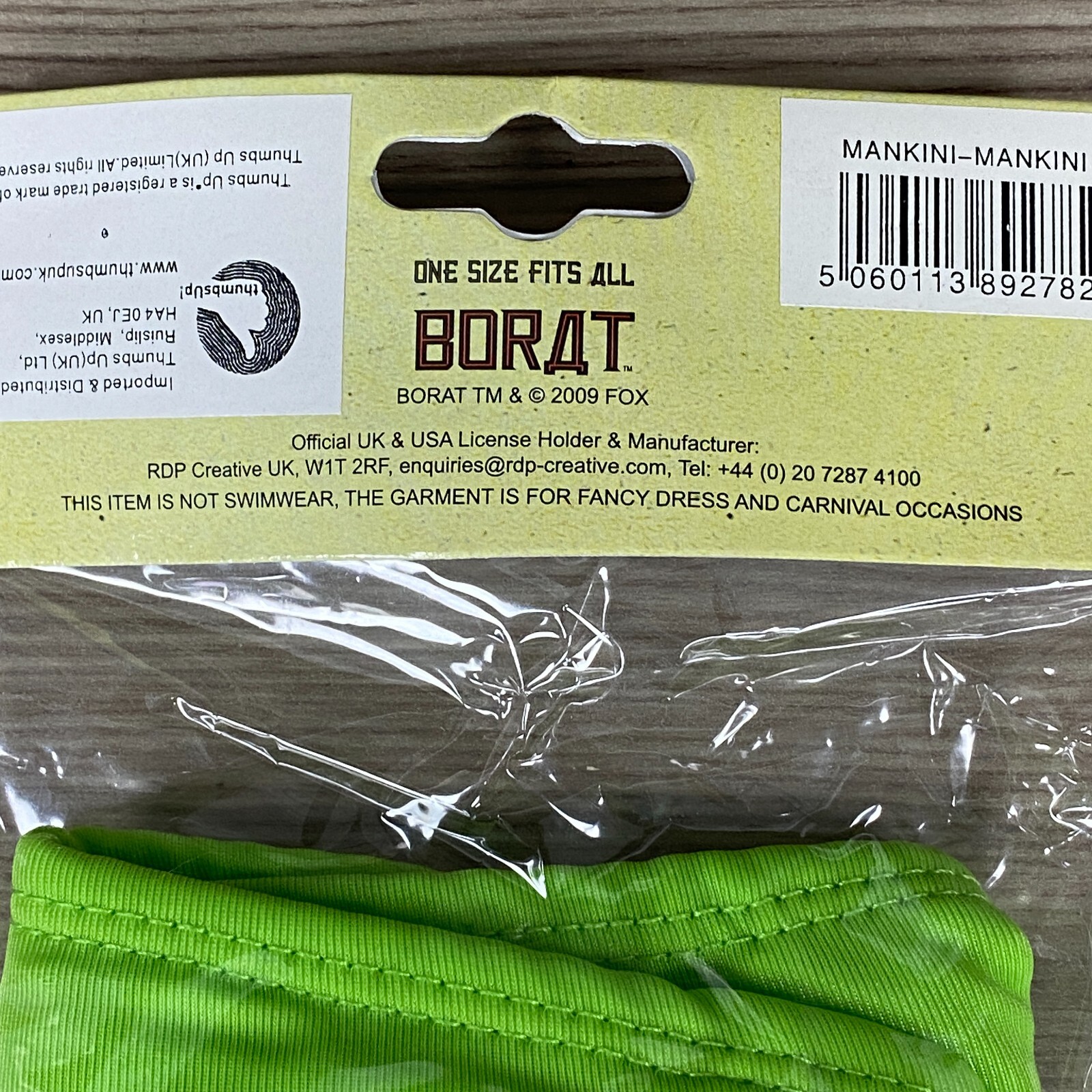 OFFICIAL BORAT MANKINI NEW IN PACKAGING VERY NICE BORAT TM 2009 FOX ...