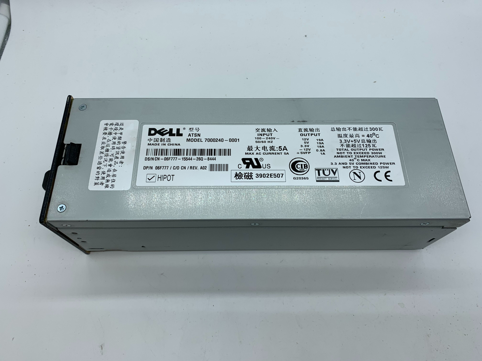 Dell PowerEdge 4600 Server 7000240-0001 300W Power Supply 06F777 FREE ...