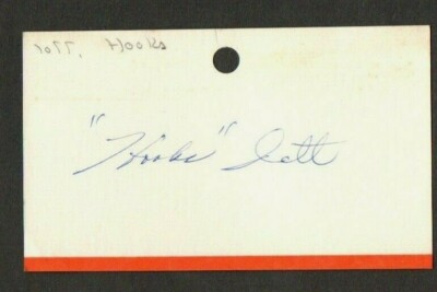 Clarence Hooks Iott 3x5 signed auto autographed index note card Giants ...