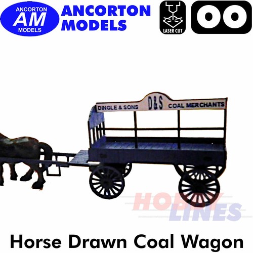 COAL WAGON Horse Drawn cart laser cut kit OO gauge 1:76 Ancorton Models ...
