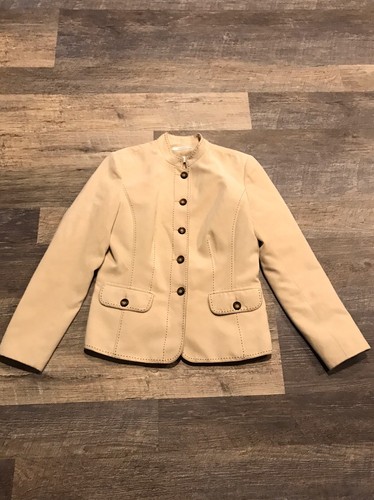 Dressbarn Woman S Jacket Designer Fashion Beige Decorative Stitch Chic ...
