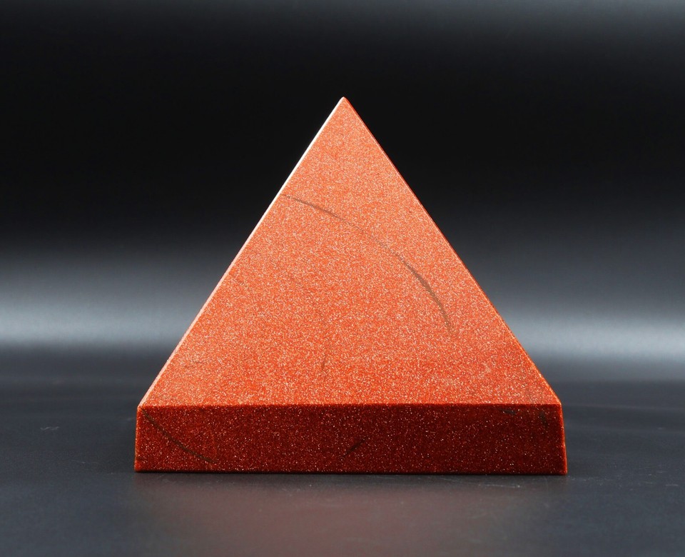 110MM Red Goldstone Pyramid Red Sandstone Crystal Healing Metaphysical ...