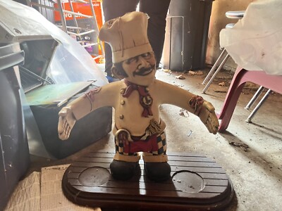 Vintage PETER MOOK Signed ITALIAN CHEF Figure Restaurant Style STATUE ...