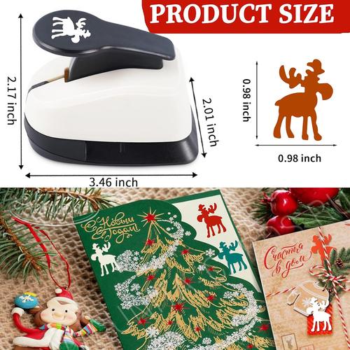 1 Inch Christmas Punch for Craft, Deer Paper Punch for Paper Crafting ...