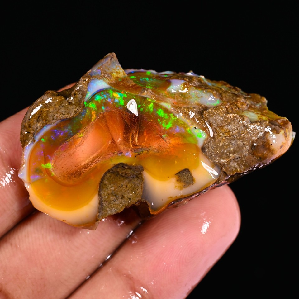 Fancy Opal Rough 96 Carat Natural Ethiopian Oil Opal Raw, Fire Opal ...