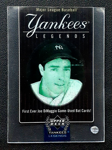 JOE DiMAGGIO 2000 UPPER DECK YANKEES LEGENDS FRONT WRAPPER (HAND CUT ...