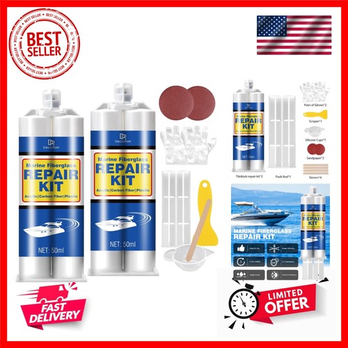 - 3.4oz Gel Coat Repair Kit for Boats, Clear Fiberglass Repair Epoxy ...