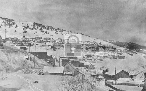 Birds Eye View Winter Snow Lead South Dakota SD Reprint Postcard | eBay