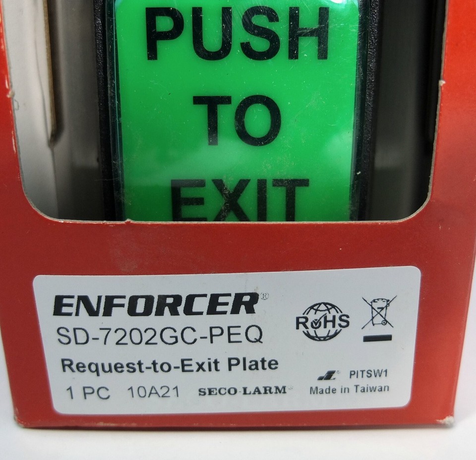 Seco-Larm Enforcer SD-7202GC-PEQ Push-To-Exit Plate Illuminated Push ...
