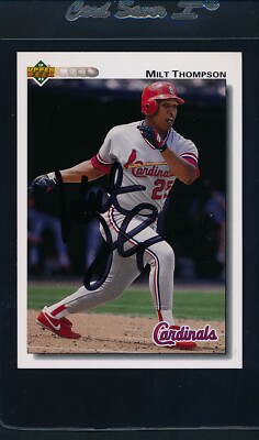 1992 Upper Deck #397 Milt Thompson Cardinals Signed Auto *25498 | eBay