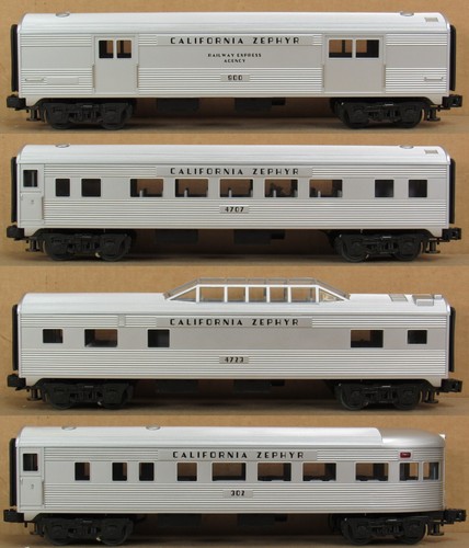 MTH Railking 30-6050 California Zephyr 4-Car Passenger Set O-Gauge NOS ...