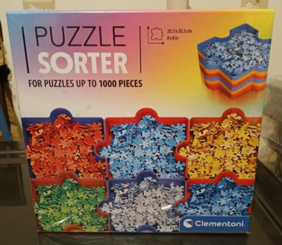 Puzzle Sorter with Six 8x8 inch Stackable Puzzle Shaped Trays ...