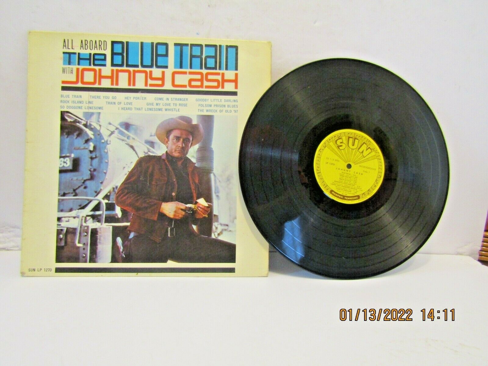 1-LP-JOHNNY CASH-ALL ABOARD THE BLUE TRAIN-SUN RECORDS-LP 1270-USA-1963 ...