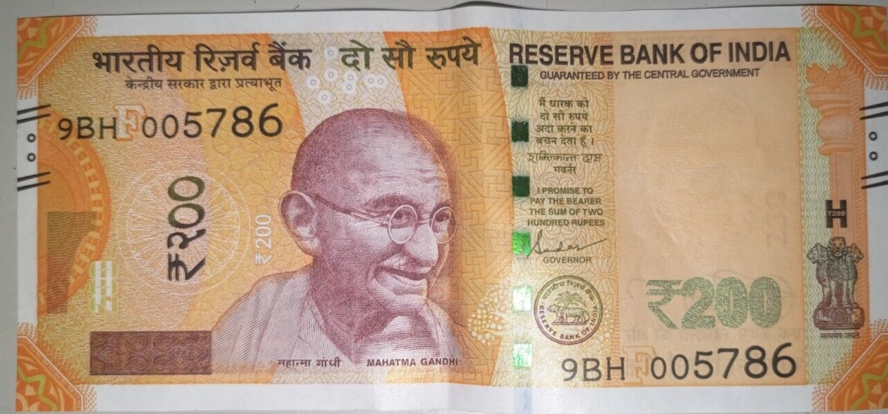 Exclusive Collectible: Rare 005786 200 Rupees Note - Limited Time Offer ...