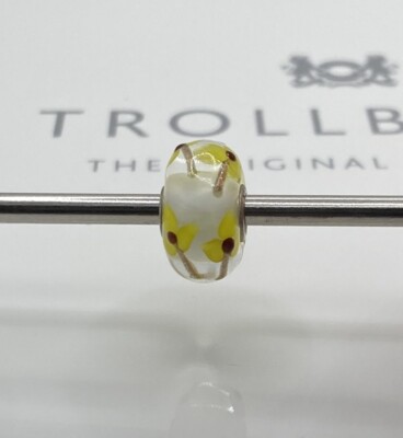 Trollbeads Yellow Flowers On White Bead | eBay