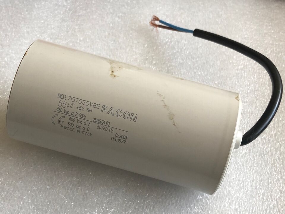 55uF 450Vac FACON mod.7I52550V8C 5% Motor Run Capacitor NOS Twin leads ...