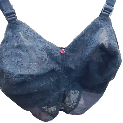 Jane Vintage Black Lace Adjustable Strap Bustier Lingerie Bra Size 38J ...