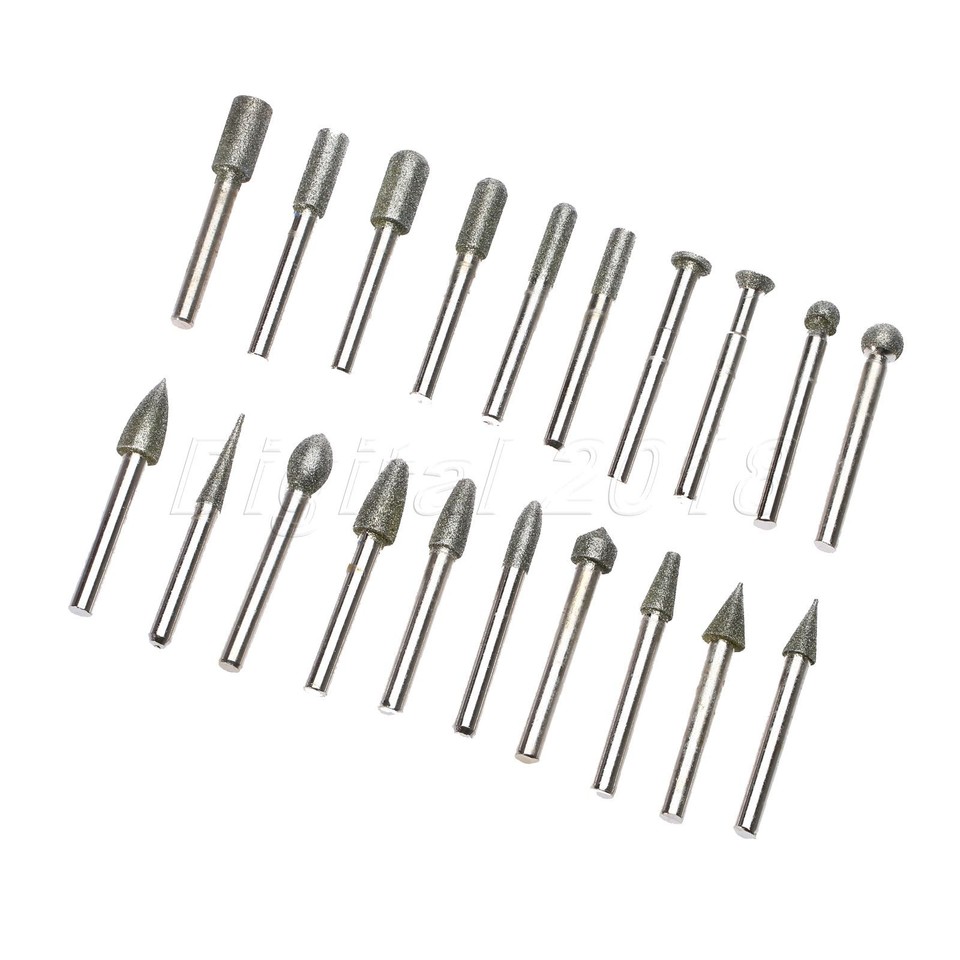 20X Grit 120 Diamond Coated Rotary Grinding Burrs Points 6mm Shank ...
