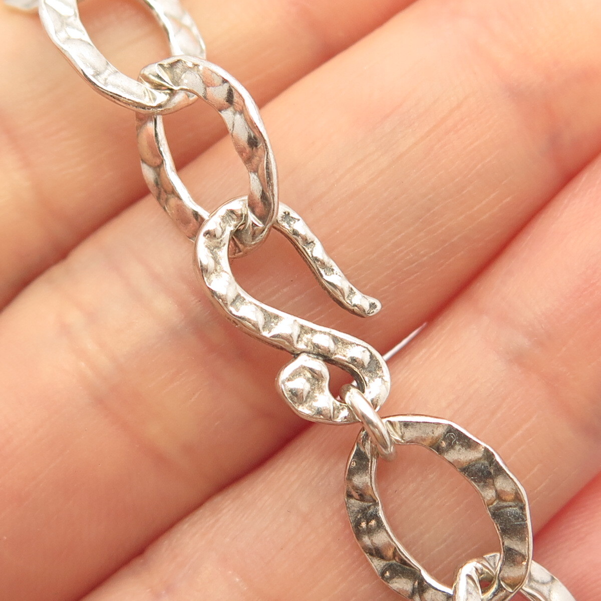 925 Sterling Silver Vintage Carolyn Pollack Hammered Cable Chain ...