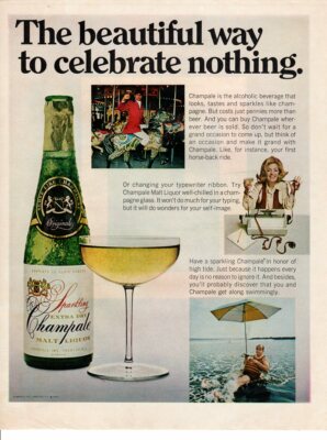 Vintage advertising print Alcohol ad Champale Malt Liquor Merry Go ...