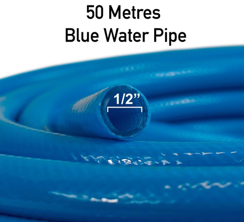 50m Blue Food Grade Hose 1/2" Fresh Water Pipe Non Toxic - Caravan ...