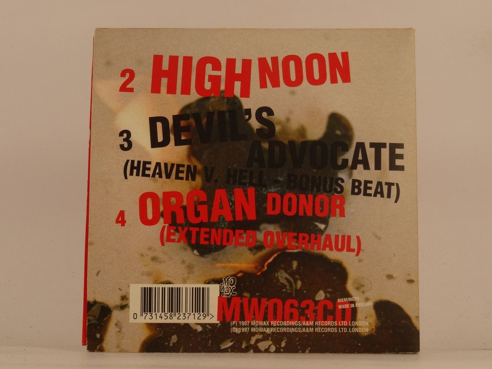 DJ SHADOW HIGH NOON (G37) 4 Track CD Single along with Card Sleeve ...