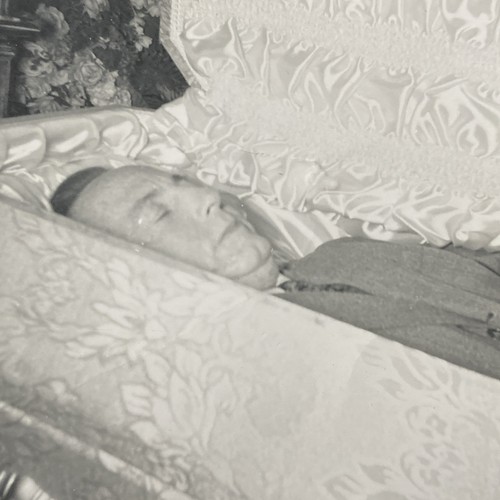 1955 Post Mortem Man in Open Casket Funeral Death Original Snapshot ...
