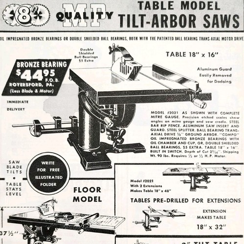 1948 American Machine & Tool Arbor Saws Advertisement Woodworking ...