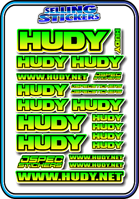 HUDY RC STICKER SET BRAND EP IC LOGO TOOL 1/12 1/10 1/8 CAR BUGGY XRAY ...
