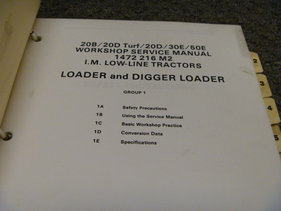 Massey Ferguson MF 20B 20D 30E 50E Tractor Backhoe Loader Service ...