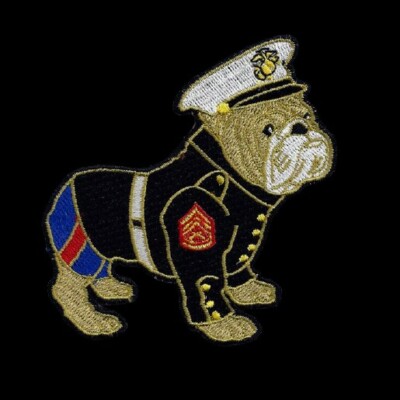 US MARINES BULLDOG HAT PATCH DEVIL DOG USMC CHESTY HELMET Teufel Hunden ...