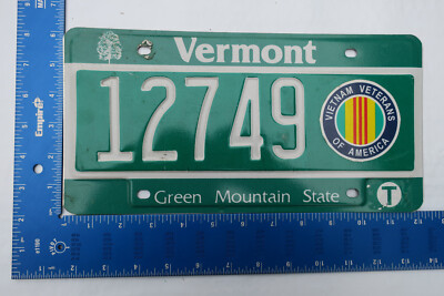VERMONT VT LICENSE PLATE TAG VIETNAM VETERAN OF AMERICA #12749 RARE ...