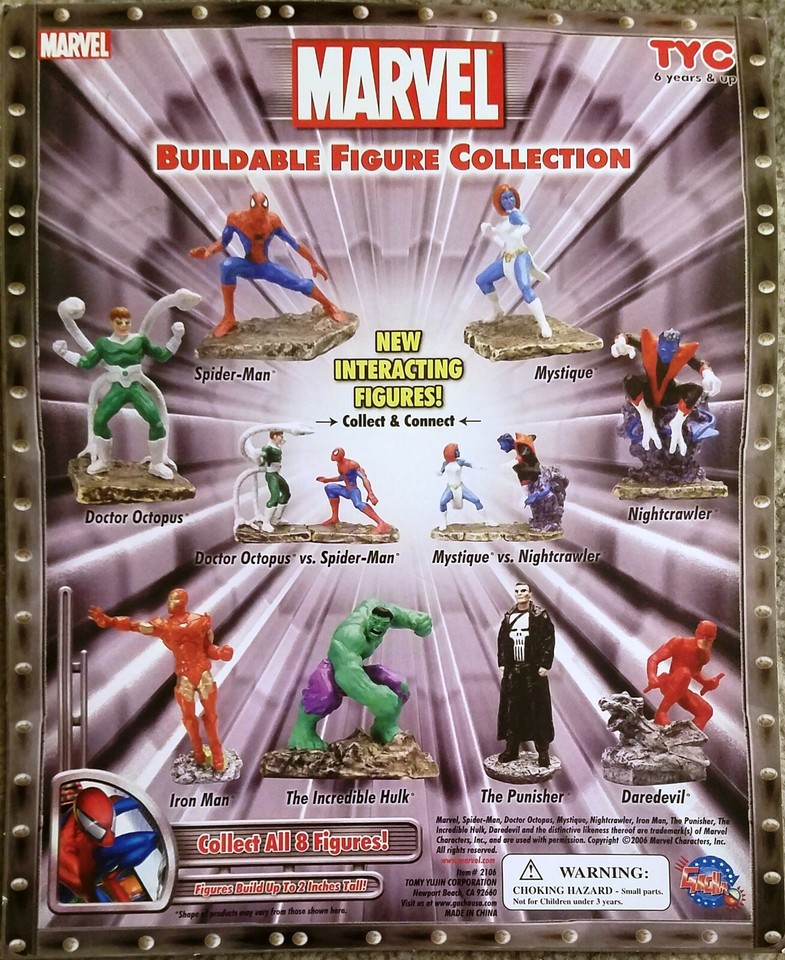 Marvel Buildable Figures Full Set of 8 Tomy Gacha Toy Vending 2 ...