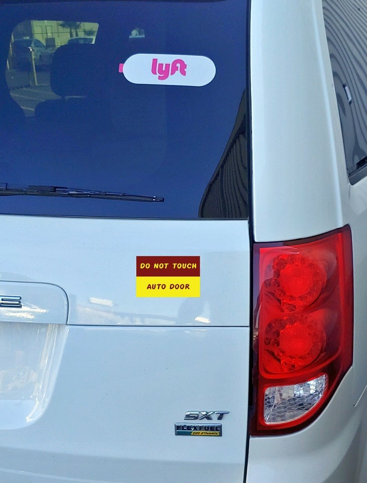 CAUTION AUTOMATIC DOOR - 4 STICKERS , AUTO DOOR BLACK , DOOR DECAL | eBay
