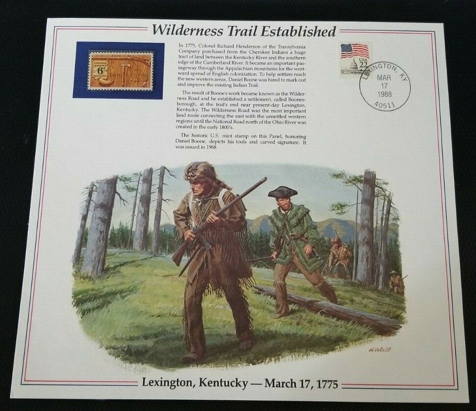 WILDERNESS (Road) TRAIL ESTABLISHED 1968 6 cent DANIEL BOONE Stamp on ...